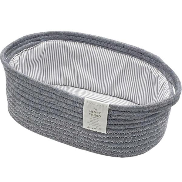 【商品名】　ダイカイ HENRY STUDIO オーバル ロープバスケットM DGY W33×D23×H12cm 74070 【商品説明】　・HENRY STUDIO ?I?[?o?? ???[?v?o?X?P?b?gM・?L?b?`???...