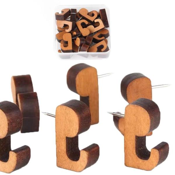 【商品名】　木製フック石膏ボード用 画鋲 壁 ピン フック 20個セット 収納ケース付き 目立たない 壁 穴開けない ピン 木製 おしゃれ 飾り用 コル 【商品説明】　・?y?d?l?z?T?C?Y?F2.4*1.5cm?A?B???F1....