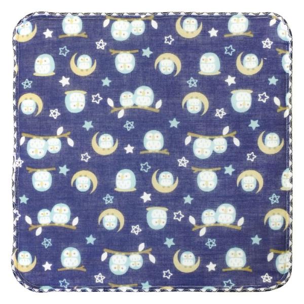 【商品名】　前田染工 和心 がーぜたおる 月夜のふくろう 紺 サイズ：約24cm×24cm 【商品説明】　・?T?C?Y?F??24cm?~24cm・?f??F??100??・?z??????????A???G????????100????...