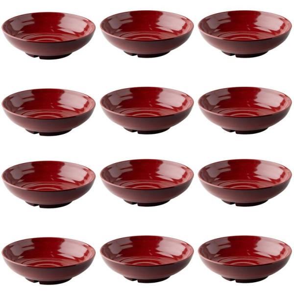 【商品名】　Thunder Group 煮物碗 幅16.5cm 高さ4.7cm 12個セット 漆器のようなメラミン食器 和食器 食洗機対応 割れにくい  【商品説明】　・?H????@?F??・?T?C?Y?F???165?~47(mm)・...