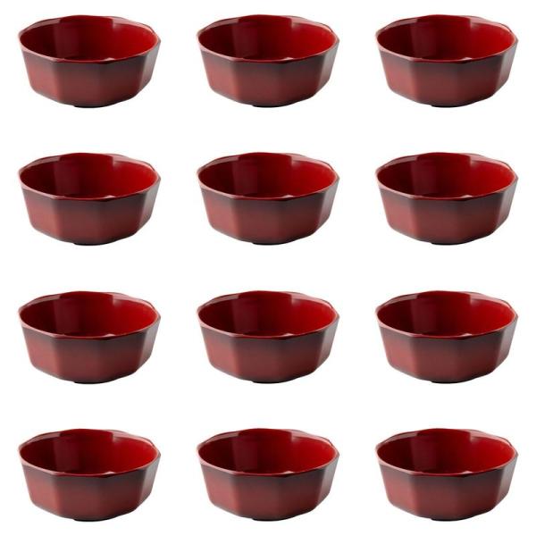 【商品名】　Thunder Group 多用碗 幅11.2cm 高さ4.8cm 12個セット 漆器のようなメラミン食器 和食器 食洗機対応 割れにくい  【商品説明】　・?H????@?F??・?T?C?Y?F???112?~48(mm)・...