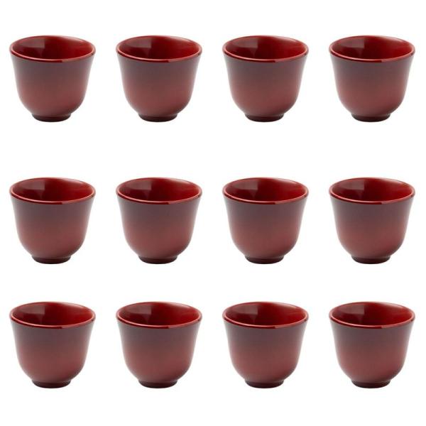 【商品名】　Thunder Group おちょこ 盃 ぐい?み 幅5.7cm 高さ5cm 12個セット 漆器のようなメラミン食器 和食器 食洗機対応 割 【商品説明】　・?H????@?F??・?T?C?Y?F???57?~50(mm)・?...