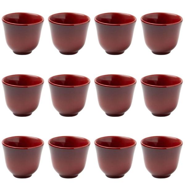 【商品名】　Thunder Group おちょこ 盃 ぐい?み 幅5.7cm 高さ5cm 12個セット 漆器のようなメラミン食器 和食器 食洗機対応 割 【商品説明】　・?H????@?F??・?T?C?Y?F???57?~50(mm)・?...