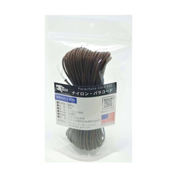 【商品名】　TIGER タイガー パラコード ブラウン 30m×4mm S-2207 【商品説明】　・?p???V???[?g??g?p????????i?C?????????v????[?v????B・?t???F?W?b?p?[???r...