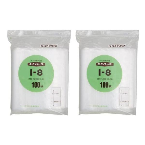 【商品名】　2袋セット ユニパックI-8(100枚/袋) 0.08×幅200×チャック下280mm 【商品説明】　・2?bag as a set compare our prices and sold in 1?bags rose Pric...
