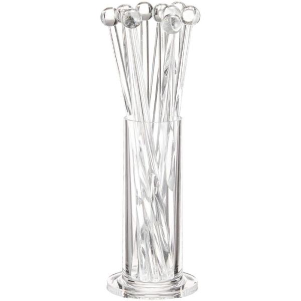 【商品名】　清水食器 クリアーマドラー12本セット(スタンド付) 4421 アクリル OMD75 【商品説明】　・原産国:中国・本体サイズ:全長(mm)205・本体重量:250g・素材・材質:アクリル 【サイズ】　高さ : 6.90 cm　...