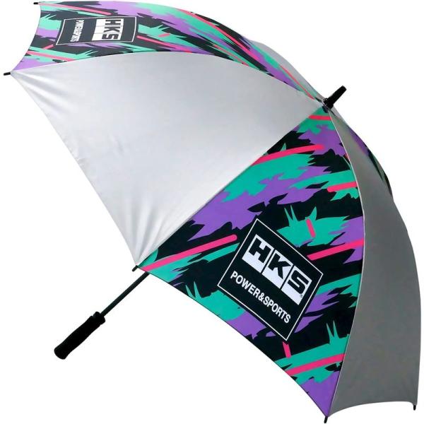 【商品名】　HKS かさ サーキット アンブレラ HKSオイルカラー/シルバー CIRCUIT UMBRELLA OIL COLOR 51007-AK3 【商品説明】　・UVカット率：91%・傘生地の組成：ポリエステル100%・持ちやすいウ...