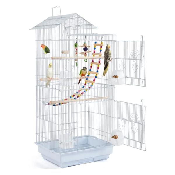【商品名】　Yaheetech 大型 鳥かご 鳥ケージ 鳥小屋 豪華セキセイインコケージ 複数飼い ブランコ付き バードパレス ケージ 大きいケージ オ 【商品説明】　・【エサ入れが便利】このセキセイインコケージに2つハンドルが配置されてお...