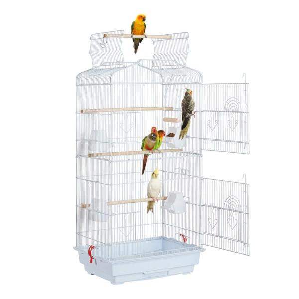 【商品名】　Yaheetech 大型 鳥かご 大型鳥ケージ セキセイインコケージ 鳥小屋 複数飼い 大きいバードゲージ ブランコ付き 大きいケージ オカ 【商品説明】　・【エサ入れが便利】このセキセイインコケージに2つハンドルが配置されてお...