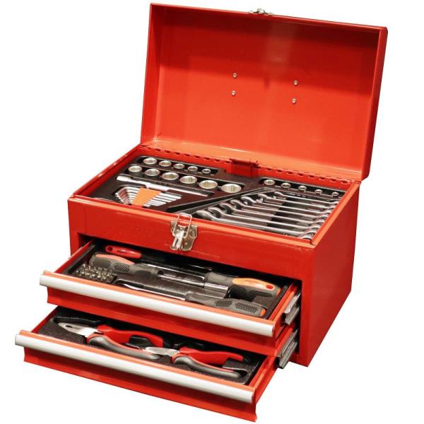 【商品名】　ProTOOLs(プロツールス) スタンダードツールセット 67点組 9.5sq ハンドツール メンテナンス 整備工具セット 【商品説明】　・2段式メタルチェスト(工具箱)・スチール(工具箱)・ツールボックス本体機能 ： 上部ハ...