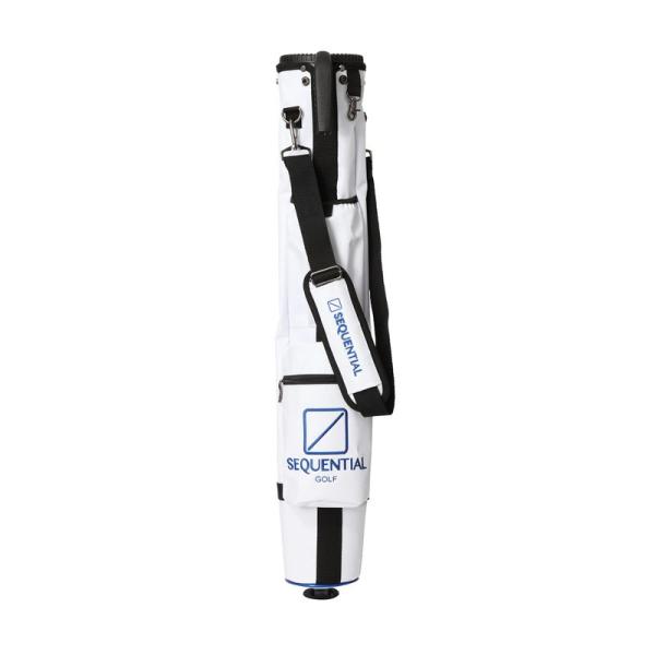 【商品名】　SEQUENTIAL GOLF セルフスタンド付きメンズレディース大容量クラブケース SQSB-3001 White/Blue 【商品説明】　・口径サイズ：横11cm 縦8.5cm(内径)、ポケット部分サイズ：縦24cm 横13...