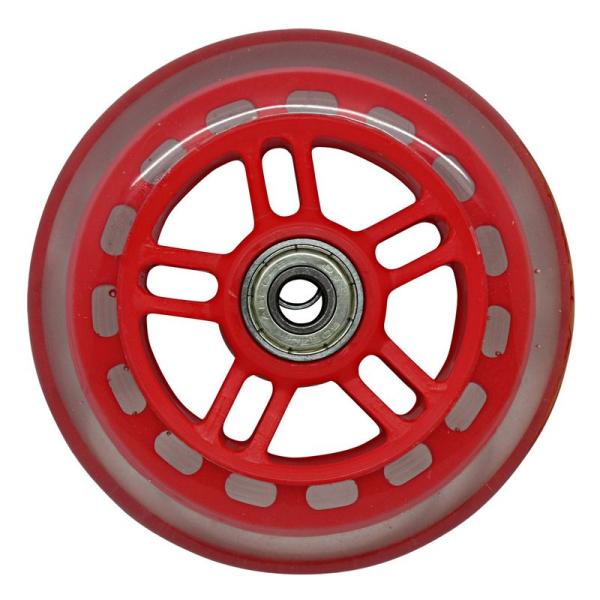 【商品名】　JD RAZOR 4インチ ホイール リム色付 ホイール(ベアリング付) RED 【商品説明】　・スポークカラー: レッド・ホイールカラー: クリア・ホイールサイズ: 4インチ・内容個数: 1個・対応モデル: JD RAZOR ...