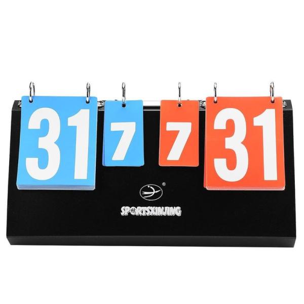【商品名】　Alomejor 4桁 スコアボード 得点板 読みやすい サッカー/バスケットボール/卓球 多目的 携帯式 試合用 スポーツ用 得点ボード 【商品説明】　・【両面の得点を記録する】明るい色の青色と赤色のプレートは、それぞれ明確で...