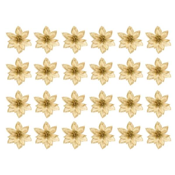 【商品名】　BESTOYARD 造花 クリスマス オーナメント ツリー飾り 人工花 キラキラ フラワー デコレーション クリスマス花輪 玄関 飾り 24 【商品説明】　・キラキラの人工クリスマスツリーの花の装飾パーティの装飾・24個入ります...