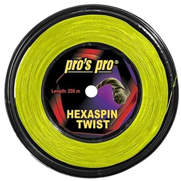 【商品名】　Pros pro HEXASPIN TWIST 200m 1.20mm ライム色 ポリエステルガット 硬式テニスガット プロズプロ ヘキサス 【商品説明】　 【サイズ】　高さ : 　横幅 : 　奥行 : 　重量 : 　※梱包時の...