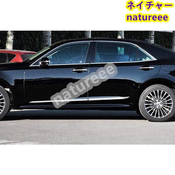 適応年式：2015-2017適合車種（年式）：トヨタ CROWN クラウン 210系●材質：ステンレス製●数量：4pカラー:シルバー取り付け：付属しております両面テープでの接着になります。接着面の油分を取り除いて頂き、付属の両面テープで貼り...