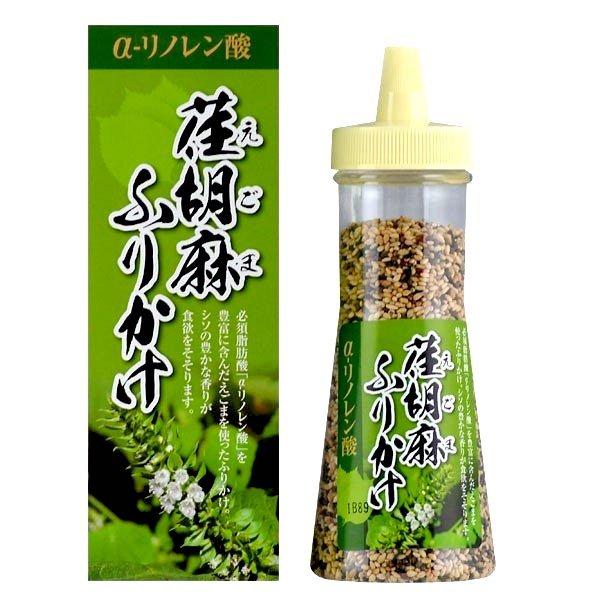 必須脂肪酸「αリノレン酸」を豊富に含んだ荏胡麻を使ったふりかけ。しその豊かな香りが食欲をそそります。■内容量：90g■原材料：煎り胡麻、乾燥えごま種子、乾燥青じそ（食塩、砂糖、青じそ、ぶどう糖、醤油（小麦を含む））、調味料（アミノ酸等）、甘...