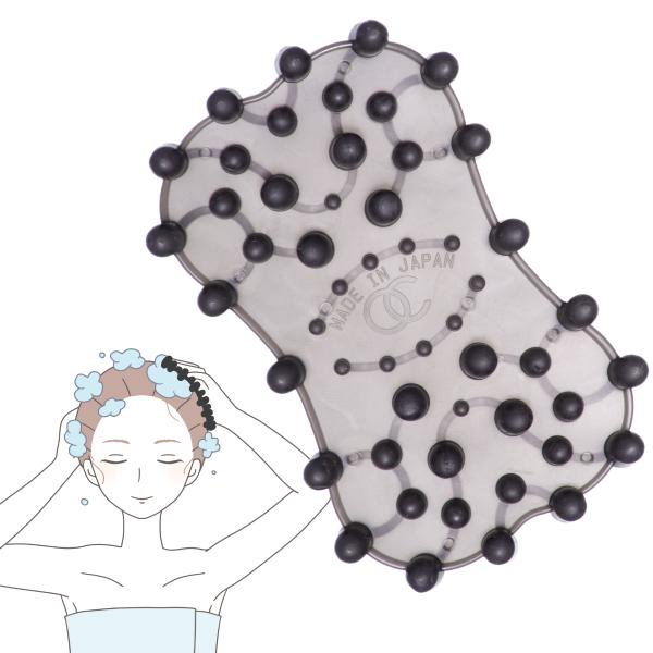 遠赤外線と大〜小52個の突起がまるで指先でマッサージするかのような気持ちよさ・育成光線（テラヘルツ波）を発するグラファイトシリカ配合（北海道檜山郡上ノ国町でのみ採掘される希少な天然鉱石）・頭皮をマッサージしてヘッドスパ・大小52個の突起が指...