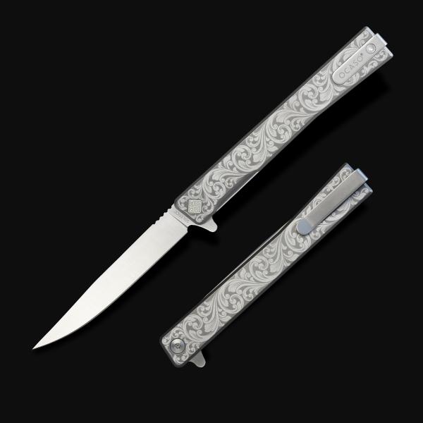 ■カラー:サテン仕上 ウエスタン スクロール パターンチタン ■ジャンル:ナイフ(刃物)/アウトドアナイフ/フォールディング、アウトドアナイフ ■メーカー: OCASO(オカソ) 【商品カテゴリ】●新着商品 ○関連ワード:防災 災害対策