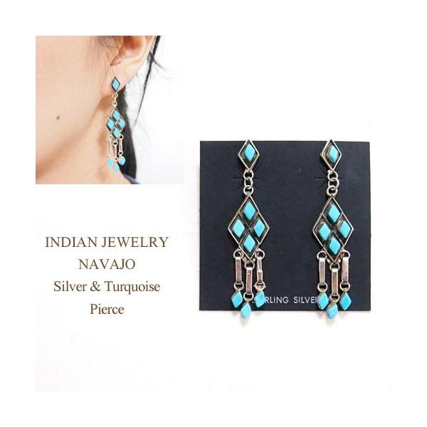 インディアンジュエリー ズニ ターコイズ ひし形 キャッチ ピアスINDIAN JEWELRY ZUNI EARRINGSアメリカ、ニューメキシコ州からインディアンジュエリーの入荷です。ズニ族 裏面　"PC"ホールマークあり。ひし形にキレイ...