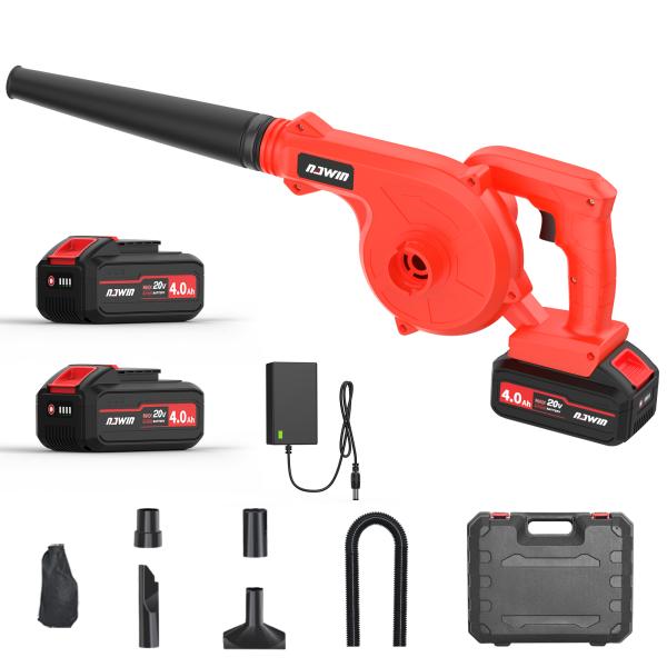 【片手で操作】軽量なボディ造り、コンパクトで使いやすい、電池付けた状態でも重量はわずか1.32kgしかないので、女性の方にも簡単に操作できます。【長持ちする大容量バッテリー】当社のブロワーには、2×4.0Ahバッテリー2つと充電器が付属して...