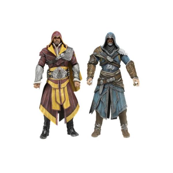 NECA アサシンクリードブラザーフッド　リビレーションエツィオ7インチアクションフィギュア　2体入りFlorentine Scarlet Ezio Auditore &amp; Caspian Teal Ezio Auditoreフロラン...