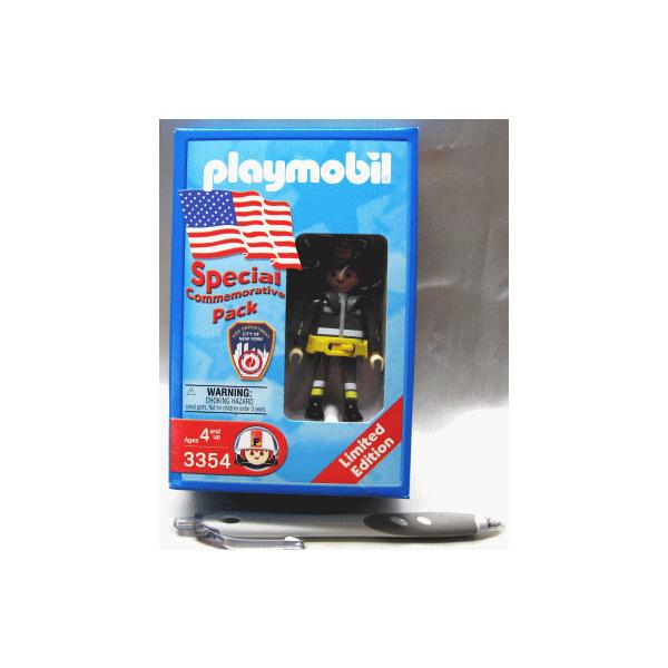 プレイモービル アメリカ9.11コメモレイティブ版＃3354ファイヤーファイター人形高さ：（約）８cmウィンドウボックスパッケージ