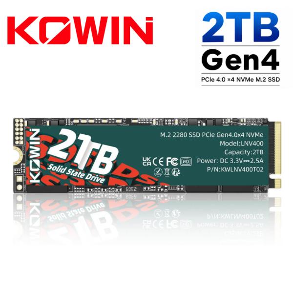 ■ 商品仕様・ブランド：KOWIN・型番：LNV400 2TB・容量：2TB・フォームファクター：M.2 2280・インターフェース：PCIe Gen4 x4（NVMe）・最大読込速度：7,100MB/s・最大書込速度：6,400MB/s・...