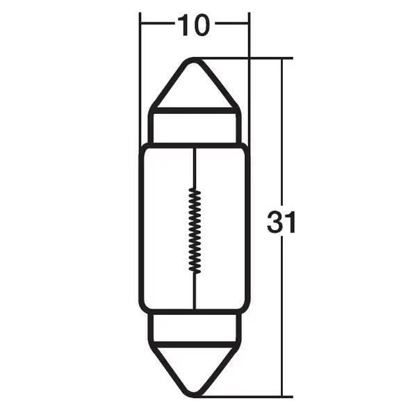 スタンレーハロゲン球　ルーム球　A3175B　12V10W 　1個　単品販売商品名:ハロゲン電球　ルーム球メーカー:STANLEY（スタンレー）型番:A3175Bガラス形状：T10×31定格：12V10W口金：S8.5/8.5ガラス着色：ク...