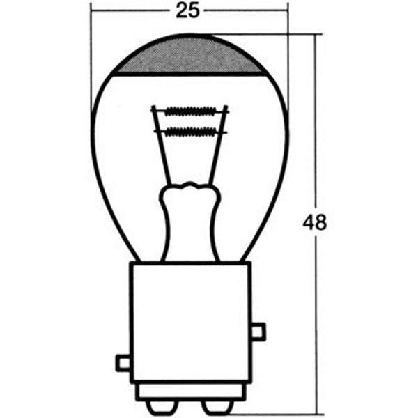 スタンレー　ナス球　ハロゲン球　A4825W　ダブル球　12V35/5W　1個　単品販売商品名:ハロゲン電球メーカー:STANLEY（スタンレー）型番:A4825Wタイプ:ナス球　ダブル球ガラス形状：S25定格： 12V 35W口金：BAY...