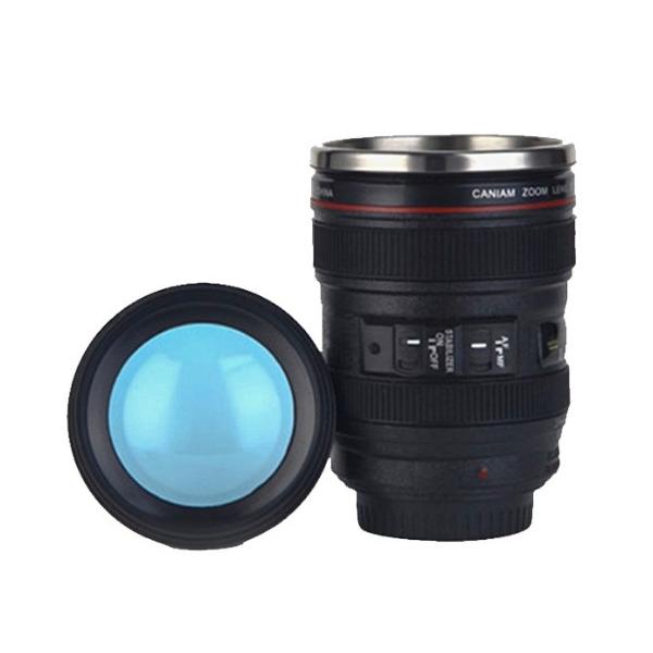 ◆サイズ：外径8cm×高さ14cm◆容量：350ml◆重さ：約250g◆材質：ステンレス＋ABS樹脂良く売れている人気商品です！カメラのレンズのように見えるように作られたマグカップで、カップのデザインは、キヤノンマクロEF24-105ミリメ...