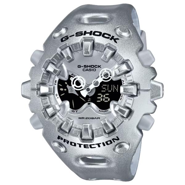 CASIO G-SHOCK GA-V01シリーズ GA-V01A-8Aモジュールを保護するセンターケースを、ベゼル・バンド一体構造の外装パーツでカバー。大型の立体インデックスをガラス上面に配置することで、衝撃を緩和するバンパーの役割を持たせ...