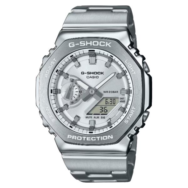 CASIO G-SHOCK GM-2110D-7A 2100シリーズ メタル1983年の発売以来、究極の強さを求めて進化を続けるタフネスウオッチG-SHOCK。初代モデル“DW-5000C”のコンセプトを受け継ぎ、更なる薄型化を果たしたデジ...