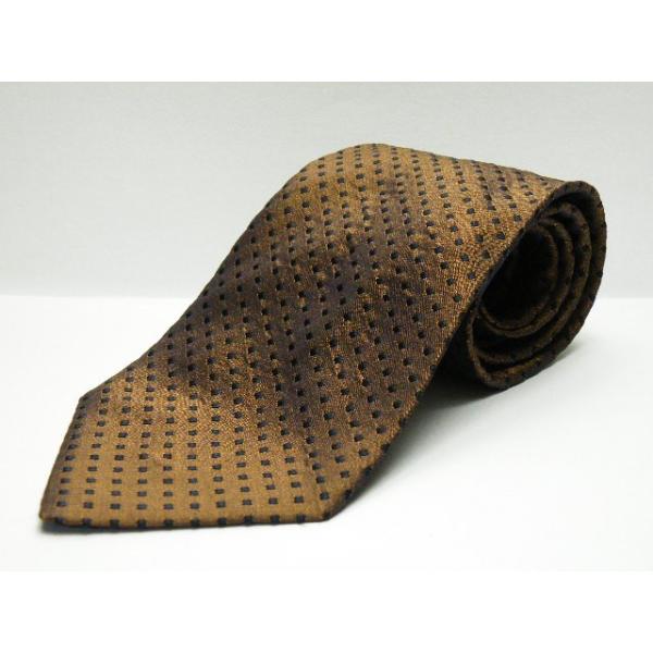 ♪当店の商品は【全商品暗室＆非喫煙ルーム保管】です♪【商品説明】・イタリア・ミラノの高級ブランド、ウーベルト（Hubert）のブロンズカラー系スクエアドット柄ネクタイです。・日本国内では、銀座田屋さんでも取り扱っていた高級ラインです。（こち...