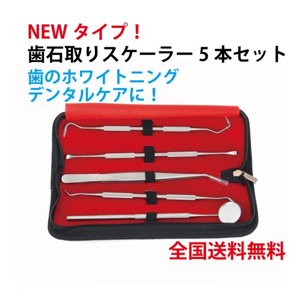 歯 ホワイトニング 歯石とり ヤニとり 歯の歯石とりスケーラー5本セットです。歯科医院でも使用されているセット。歯石とりスケーラーは2種類のスケーラーで歯石除去できます。歯石はどんどん固くなり、増え続けます。さらに歯の病気になりやすくなりま...