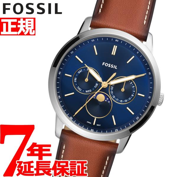 【フォッシル FOSSIL 腕時計 メンズ NEUTRA MOONPHASE FS5903 ムーンフェイズ 42mm径のケースに多機能ムーブメントを搭載したNEUTRA MOONPHASE。ブルーのサンレイダイヤルに、ブラウンのレザーストラ...