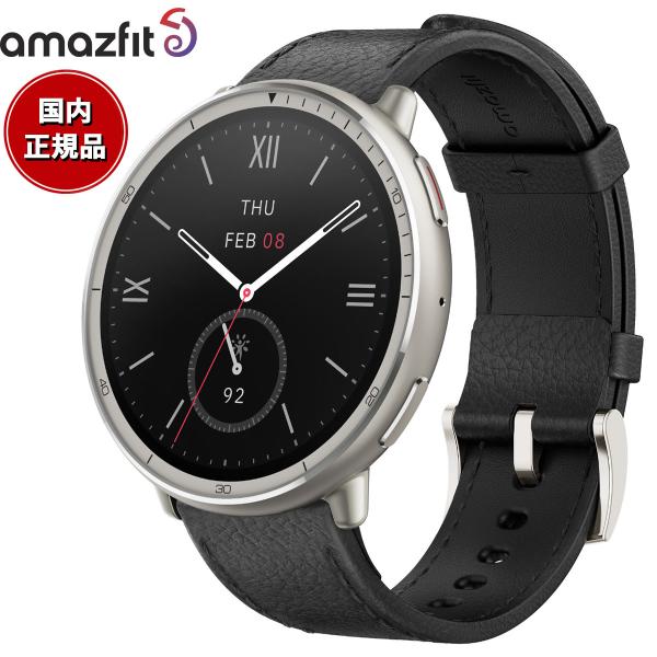 【アマズフィット AMAZFIT スマートウォッチ Active 2 ブラックレザー プレミアムバージョン 腕時計 メンズ レディース GPS 健康 ウェアラブル SP170073-C225 Amazfit Active 2は日常生活の究極...