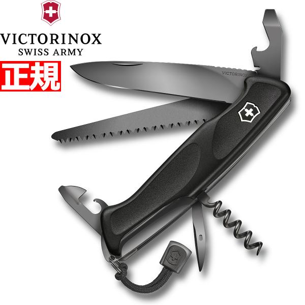 【ビクトリノックス VICTORINOX レンジャーグリップ 55 オニキスブラック ナイフ マルチツール サバイバルナイフ アウトドア キャンプ 0.9563.C31P 光沢あるブラックのハンドルにツールの独特なダークグレーがマッチした、...