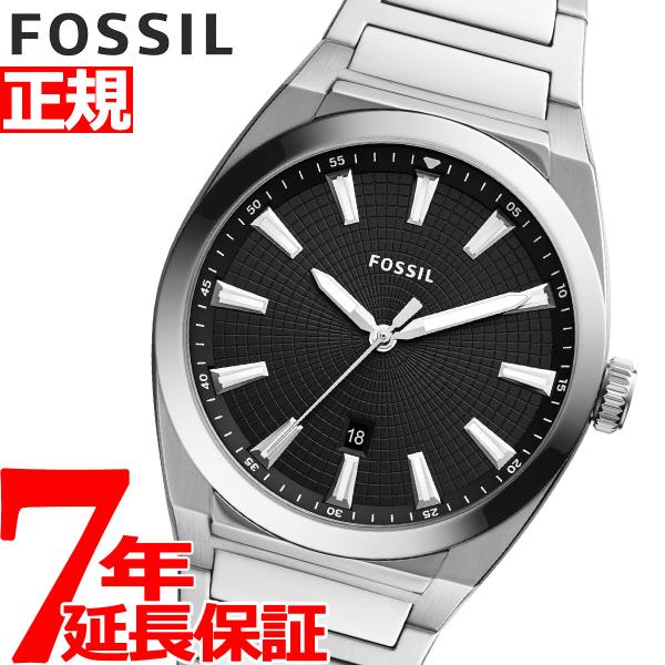 【フォッシル FOSSIL 腕時計 メンズ エヴァレット EVERETT 3 HAND FS5821 42mm径のケースにデイト表示付き三針ムーブメントを搭載したEVERETT。ブラックのサンレイテクスチャードダイヤルに、シルバートーンのス...
