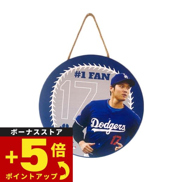 【MLB公式 ロサンゼルス ドジャース 大谷翔平選手モデル ラウンド ウッドサイン メジャーリーグファン必見！！大谷選手ファンにはたまらないオーナーグッズ。直径30.5cmの大きな木製サインボード。】