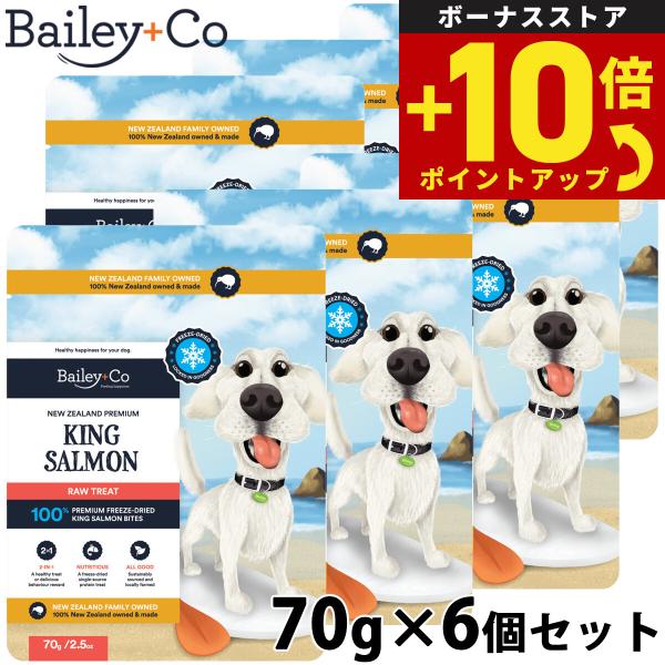 ベイリーコー Bailey＋Co ドッグトリーツ フリーズドライ キングサーモン ニュージーランドの南アルプスの氷河水から持続可能な方法で収穫されたキングサーモン！オメガ3脂肪酸が豊富で、タンパク質の優れた供給源。100%手作業で調理され皮...