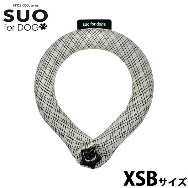 スオ リング フォー ドッグ SUO RING for dogs 28°ICE グラデチェック デコレボタン付 限定 チェック柄デザインのSUOリング。キラキラのデコレーションボタンになって再登場。からだの熱を吸収し、心地よくクールダウン！...