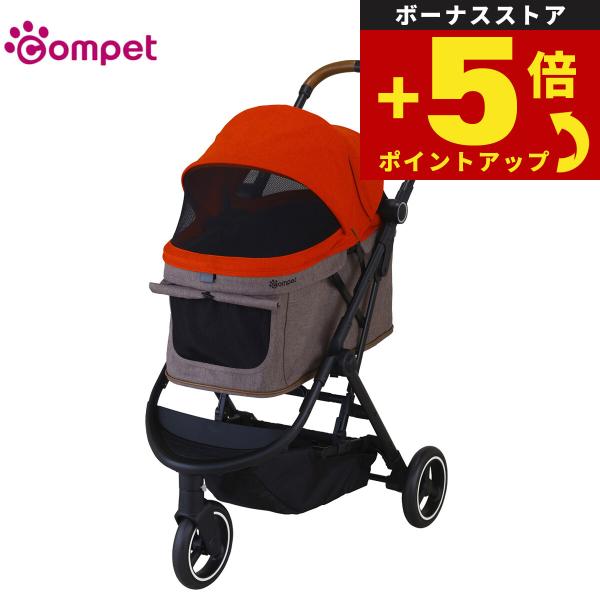 倍々+5倍！最大ポイント26倍！本日限定！【コムペット ペットカート ルルテイル 人気の3輪ペットカート「ルルテイル」が、ブラックフレームに変わり、新色で登場！車輪が大きく、サスペンションを搭載しているので、路面からの影響を受けづらく、お出...