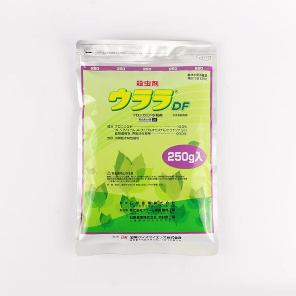 商品名：ウララDF 250gアブラムシに効果抜群！独自の系統で残効が２〜３週間と長く続く！RACコード：29特長●アブラムシ類に高い効果●既存剤とは異なる系統の殺虫剤●ユニークな作用●高い浸透移行性と浸達性●すぐれた残効性と耐雨性●天敵・有...
