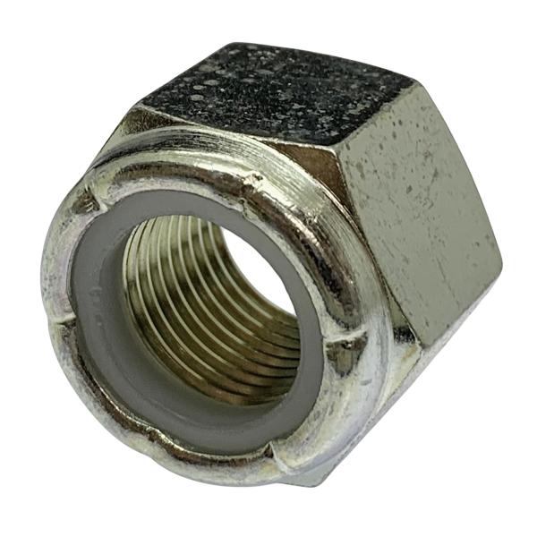 サイズ：ネジ部 UNF5/8-18山、二面幅15/16(約23.8mm)、高さ19.3mm素材：鉄・ユニクロメッキ入数：1個・ナイロンナットは金属製ナット本体に、ゆるみ止め機能のナイロンリングをかしめたものです。 ナイロンの内径が使用ネジよ...