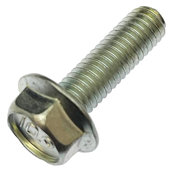サイズ：ネジ径M6、ピッチ1.0mm、長さ20mm、頭部二面幅10mm、フランジ径14mm、頭部高さ6mm素材：鉄（クロムモリブデン鋼）SCM435／表面処理：三価ホワイトメッキ入数：2個特徴：高い強度と靭性(粘り強さ)を兼ね備えるSCM4...