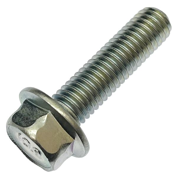 サイズ：ネジ径M8、ピッチ1.25mm、長さ30mm、頭部二面幅12mm、フランジ径17.5mm、頭部高さ8mm素材：鉄（クロムモリブデン鋼）SCM435／表面処理：三価ホワイトメッキ入数：2個特徴：高い強度と靭性(粘り強さ)を兼ね備えるS...