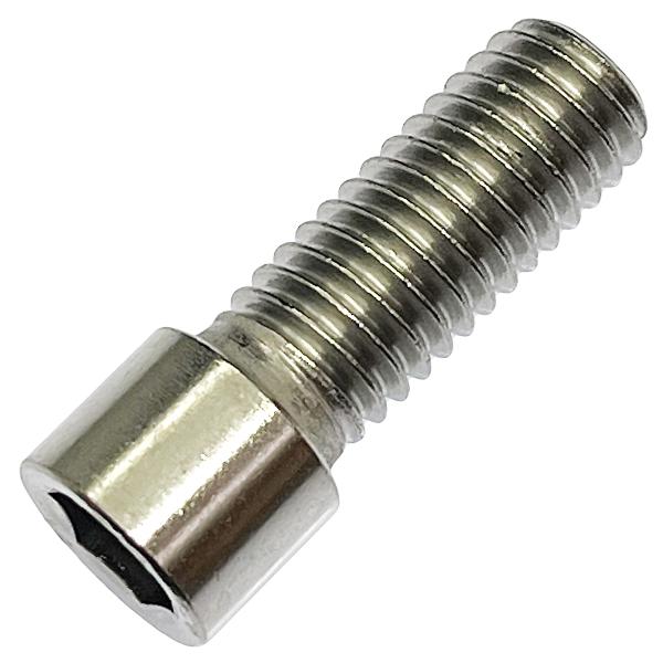 サイズ：太さM8、ピッチ1.25mm、長さ20mm、頭径10mm、頭高8mm、レンチサイズ6mm素材：ステンレス入数：2個特徴：頭部径が、一般的なキャップボルトより約20％小さいことで、軽量化や小型化が図れます。また、相手材にザグリ加工をす...