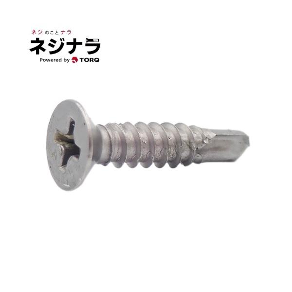 皿頭のイイファス製ドリルねじです。下穴が必要なタッピンねじに対し、下穴削孔・ねじ成型・締結までを一度に行うことができます。