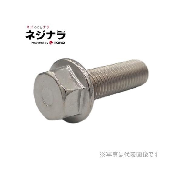 フランジと呼ばれる円錐形のつばがついている六角ボルトです。 座面が広いためゆるみ止めや穴への陥没を防ぐ働きをします。